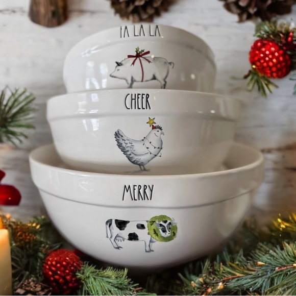 Rae Dunn | Holiday | Rae Dunn Merry Cheer Fa La La Cow Chicken Pig ...